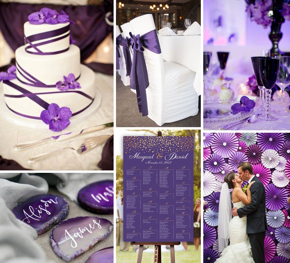 Royal purple and silver wedding theme | Beachweddingtips.com