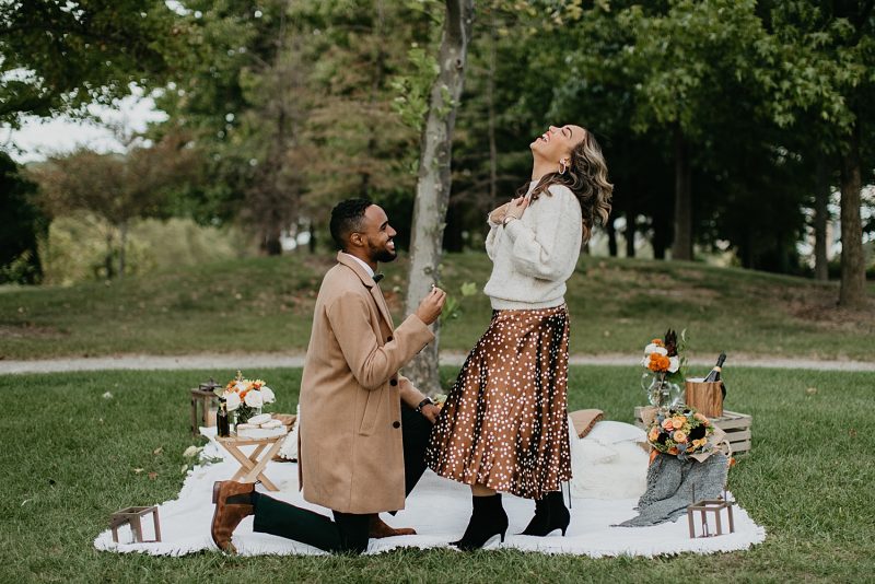 Autumn Picnic Proposal & Engagement Celebration Inspiration