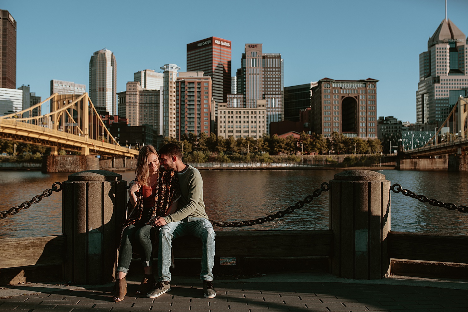 Cool & Colorful Downtown Pittsburgh Engagement Session