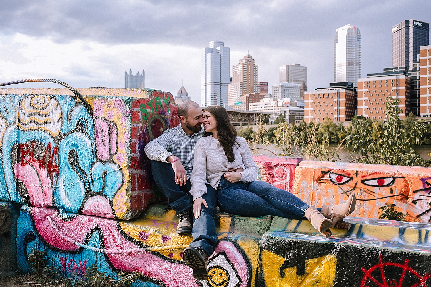 Funky & Fun Engagement Session at the Pittsburgh Highline