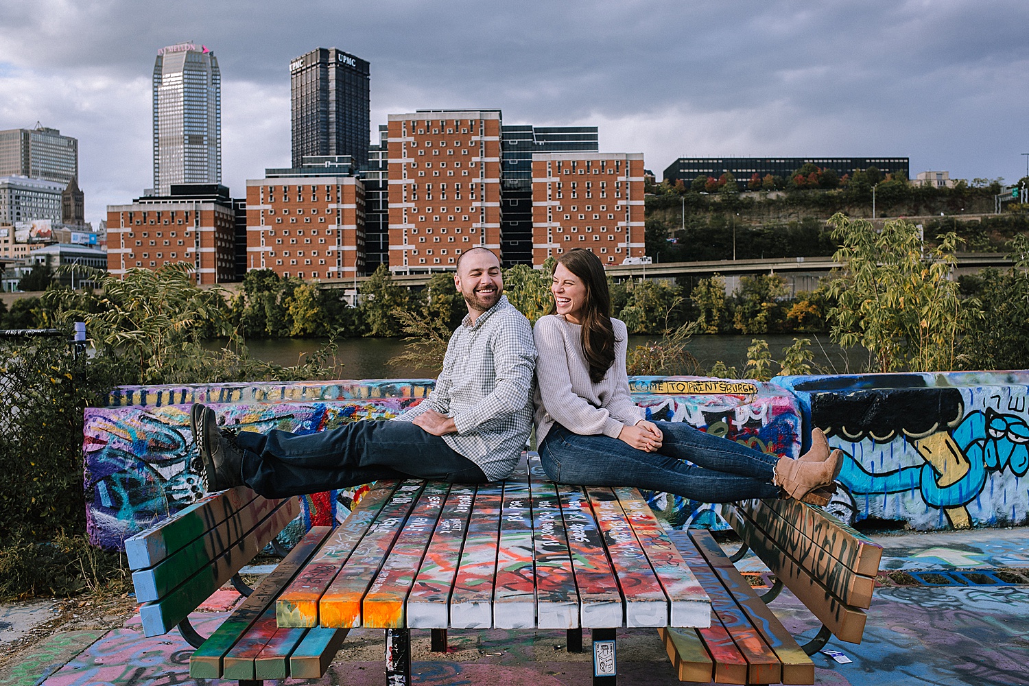 Funky & Fun Engagement Session at the Pittsburgh Highline