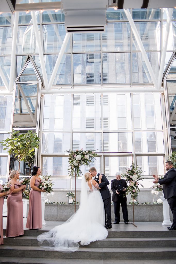 Modern Mauve Wedding at the Wintergarden at PPG Place